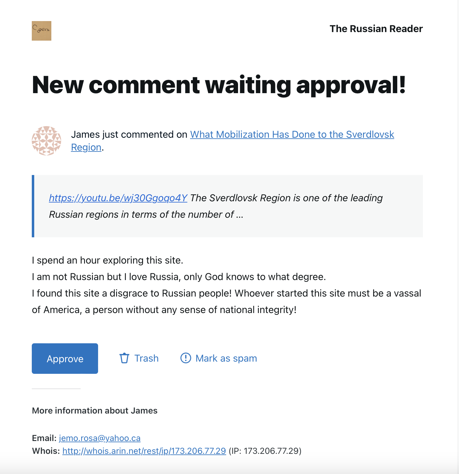 Vassal of America – The Russian Reader